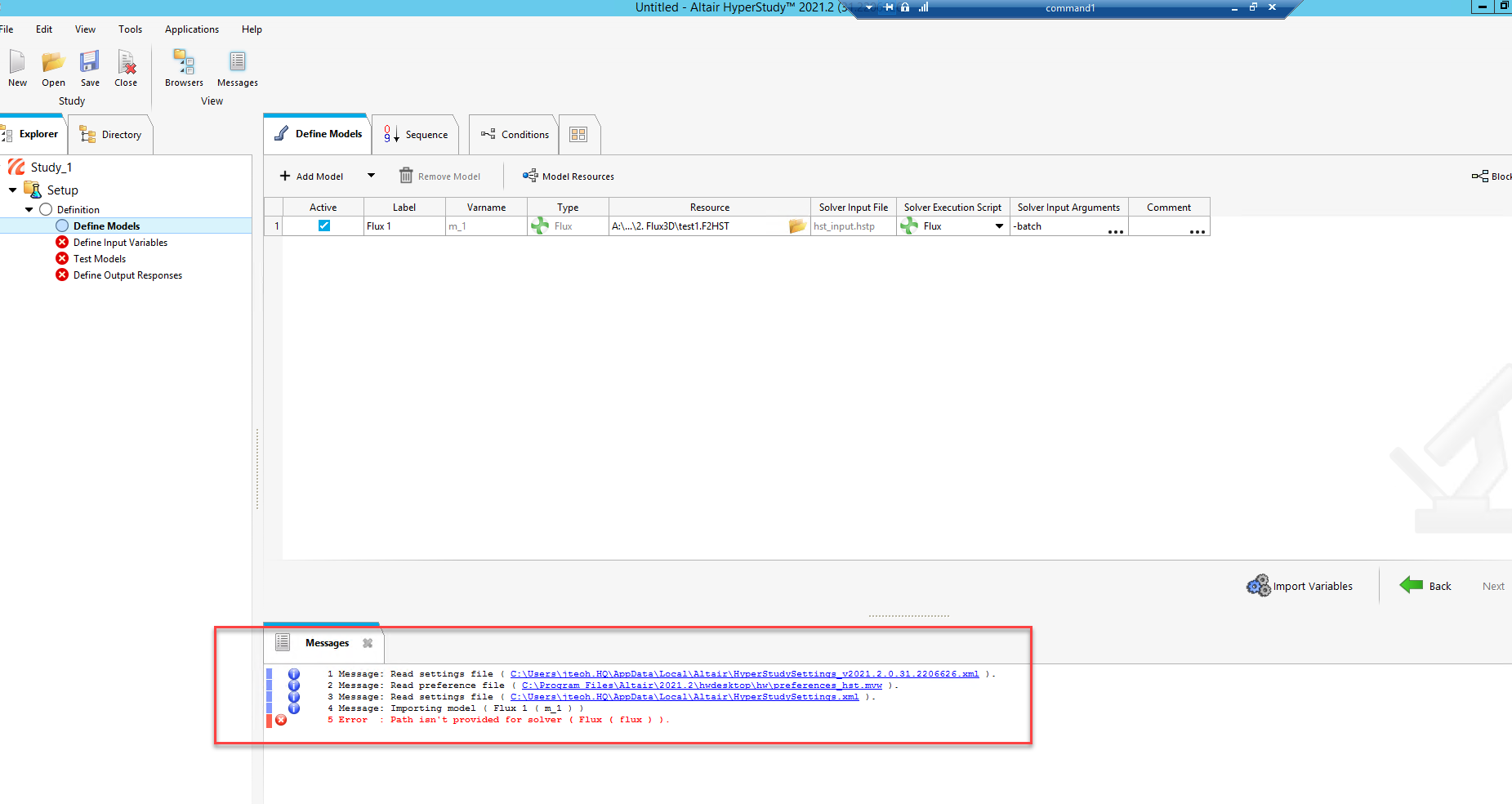 Using HyperStudy to study Flux variables - HyperStudy - Altair Products - Altair Support