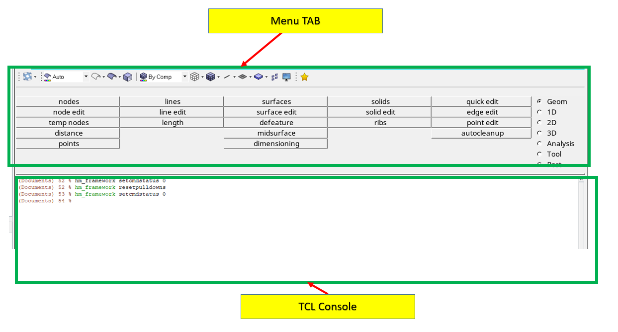 What is the hypemesh API to hide HM menu and TCL console ?? The API "hm ...